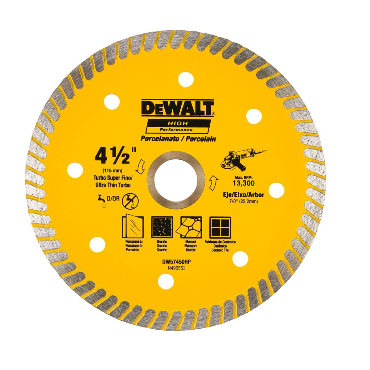 Disco Diamantado Ultrafino para Porcelanato 4-1/2" X 1.3mm DEWALT | GMR